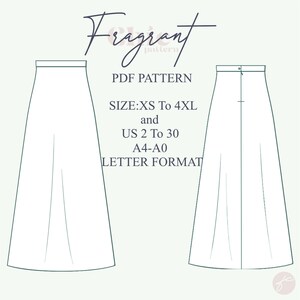 Pure Maxi Skirt Pattern Satin Skirt Sewing Pattern Silk Skirt Sewing ...