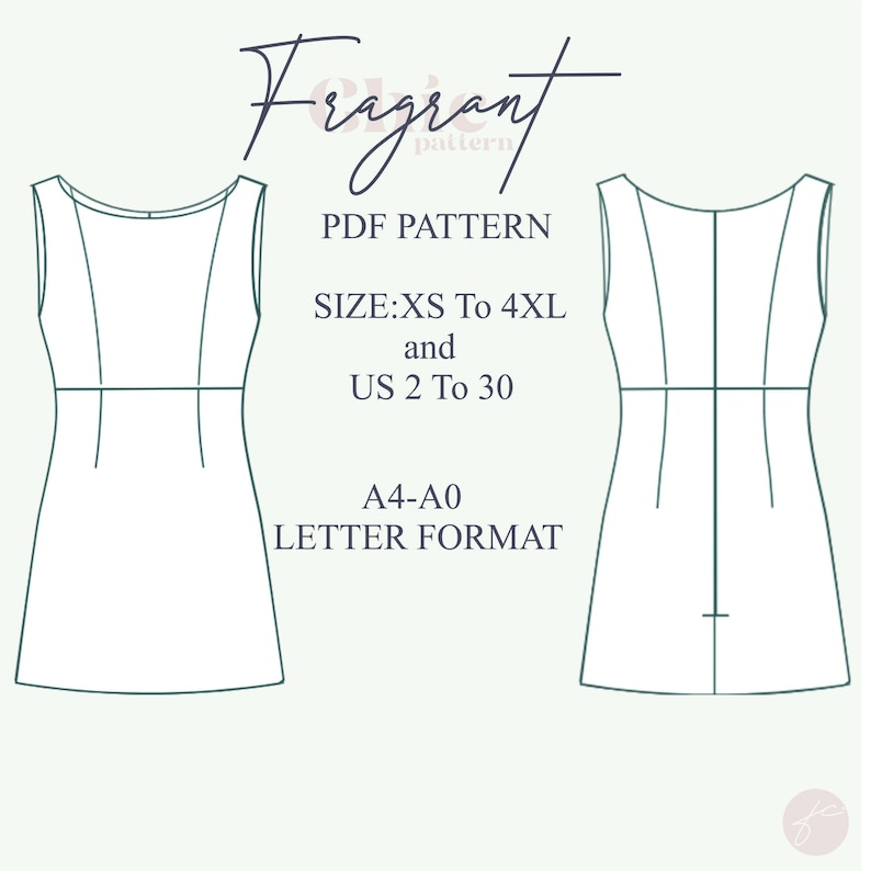 Daphne Mini Dress ,linen Dress , Boat Neck Summer Dress Sewing Pattern ...