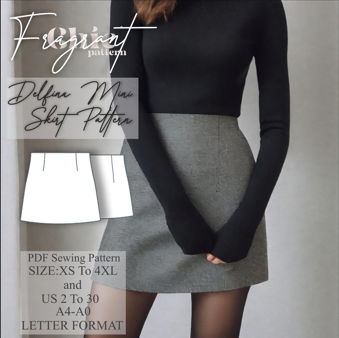 Mini Skirt Sewing Pattern,a Line Mini Skirt,high Waist Mini Skirt ...