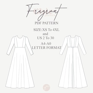 Open Back Dress Sewing Pattern , Maxi Dress Sewing Pattern , Women ...