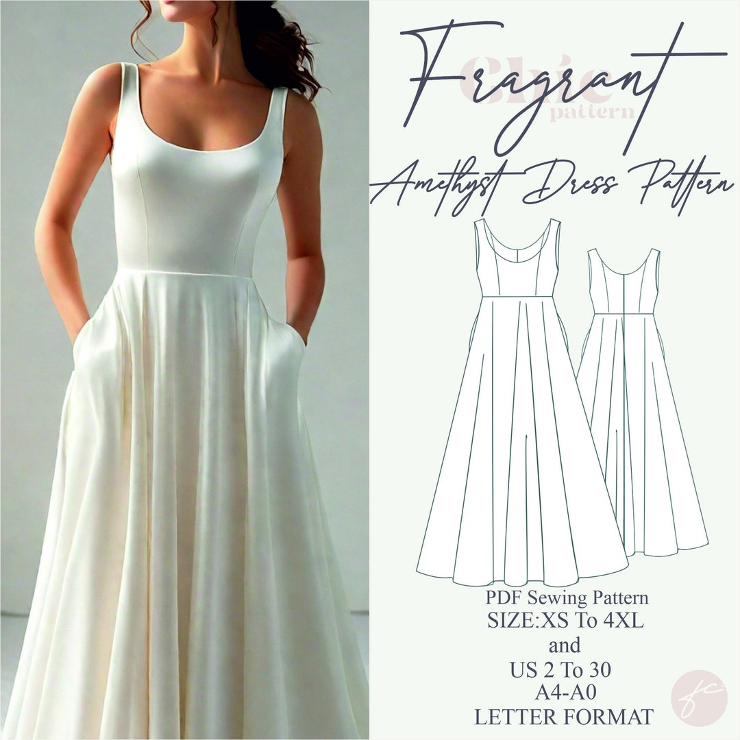 Ballgown Maxi Dress Sewing Pattern,wedding Guest Dress,cocktail Dress ...