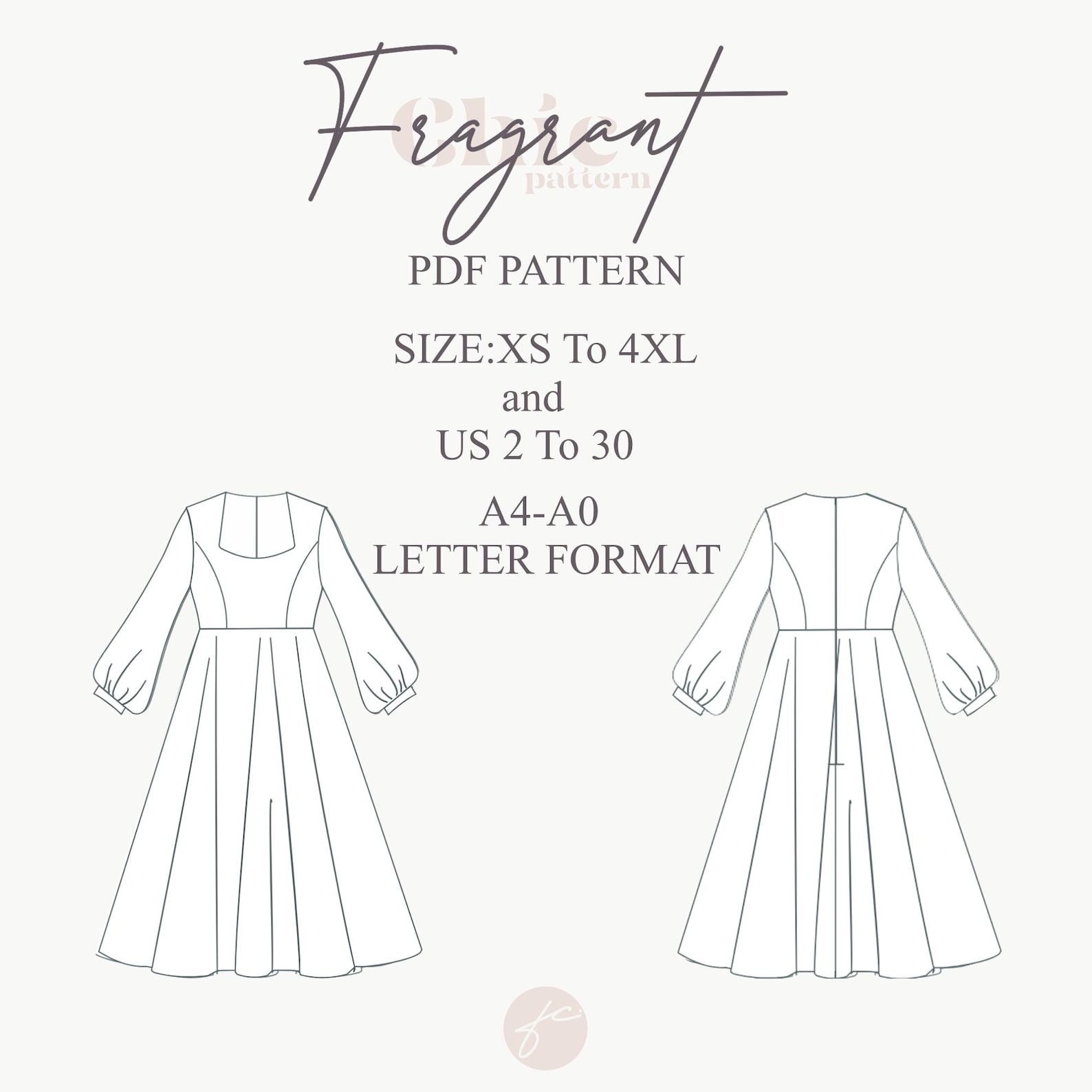 Ball Gown Midi Dress Pattern, Prom Dress, Evening Gown Pattern ...