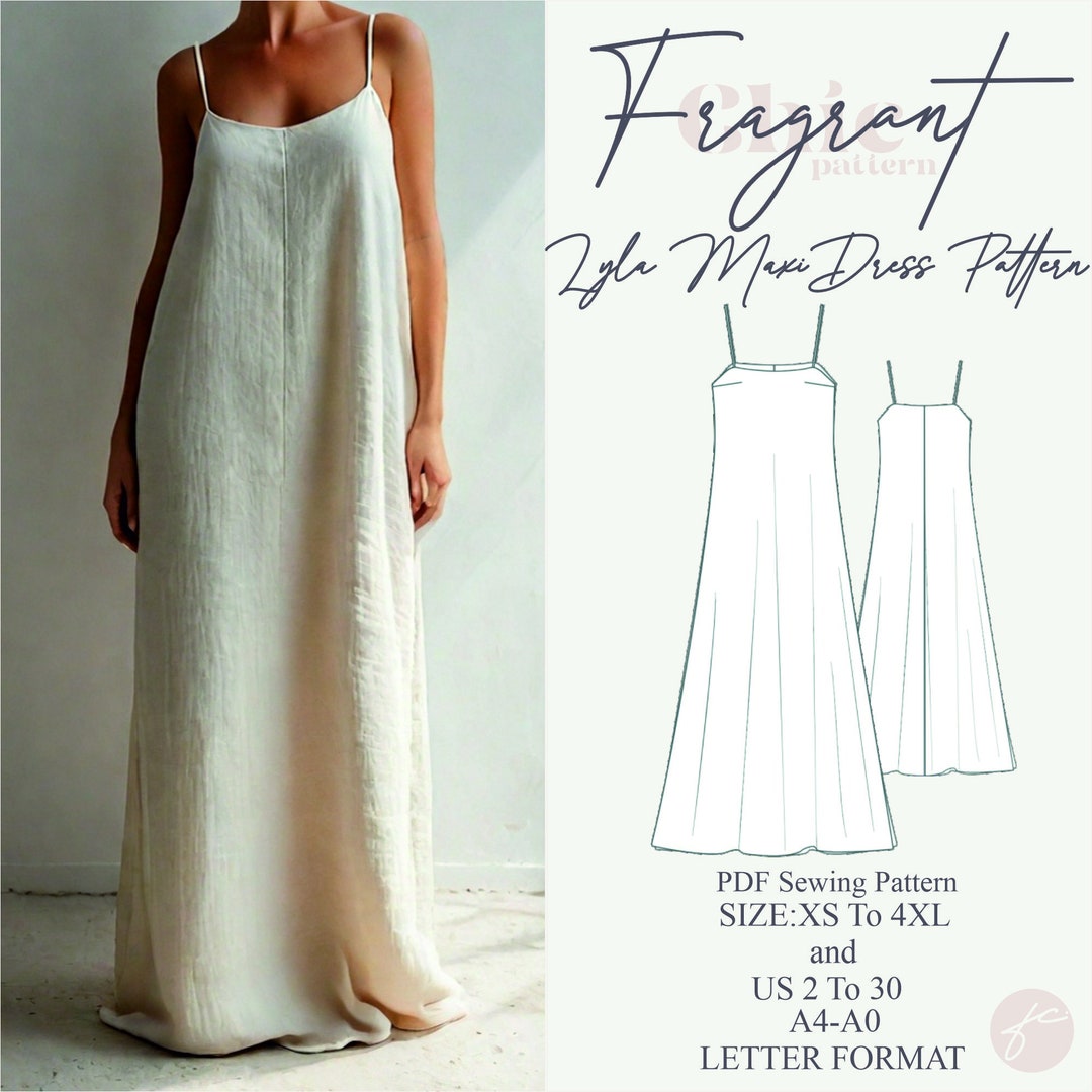 Summer Linen Maxi Dress Sewing Pattern,easy Dress Pattern,sundress ...