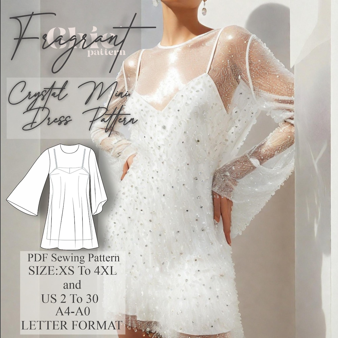 Strap Dress Sewing Pattern, Mini Dress Pattern, Women Dress Sewing ...