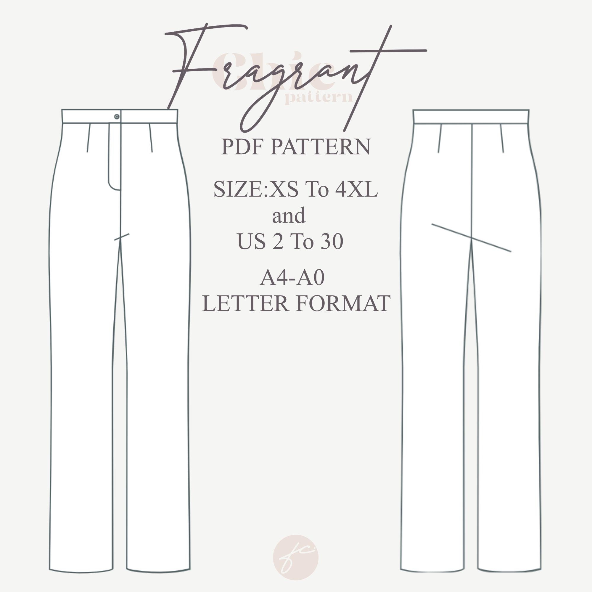 Straight Leg Pants Sewing Pattern | Trousers Sewing Pattern | Pants ...