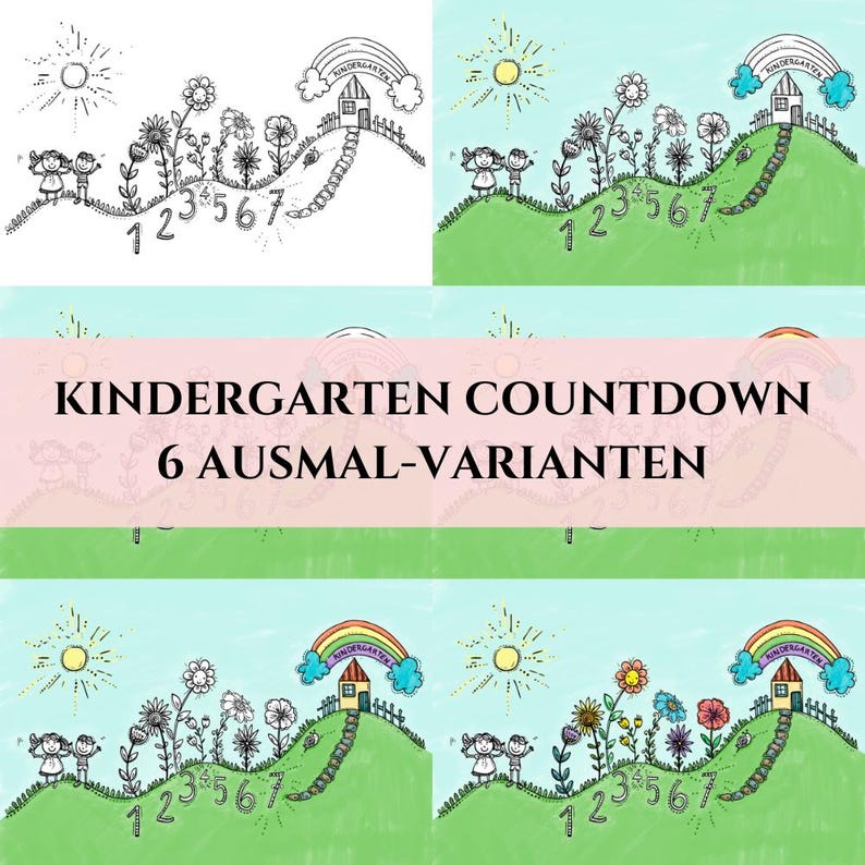 Kindergarten Countdown Coloring Page | Download and Print | 7-day ...
