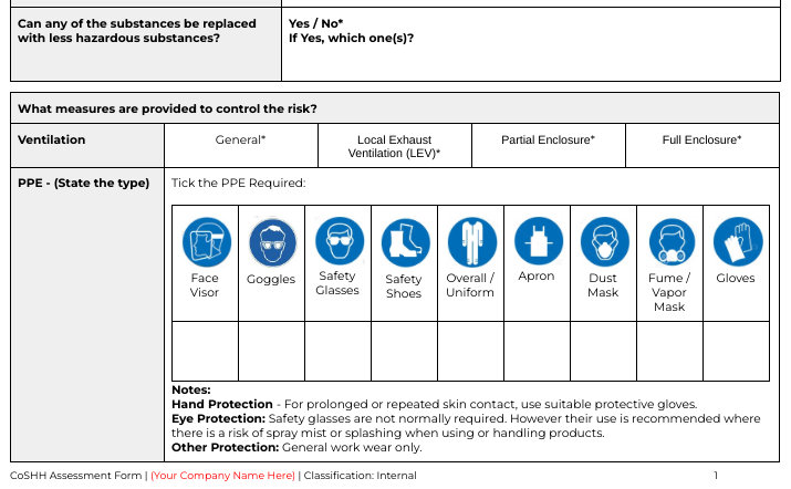 Cossh Assessment Template | Fully Editable Document | Commercial ...