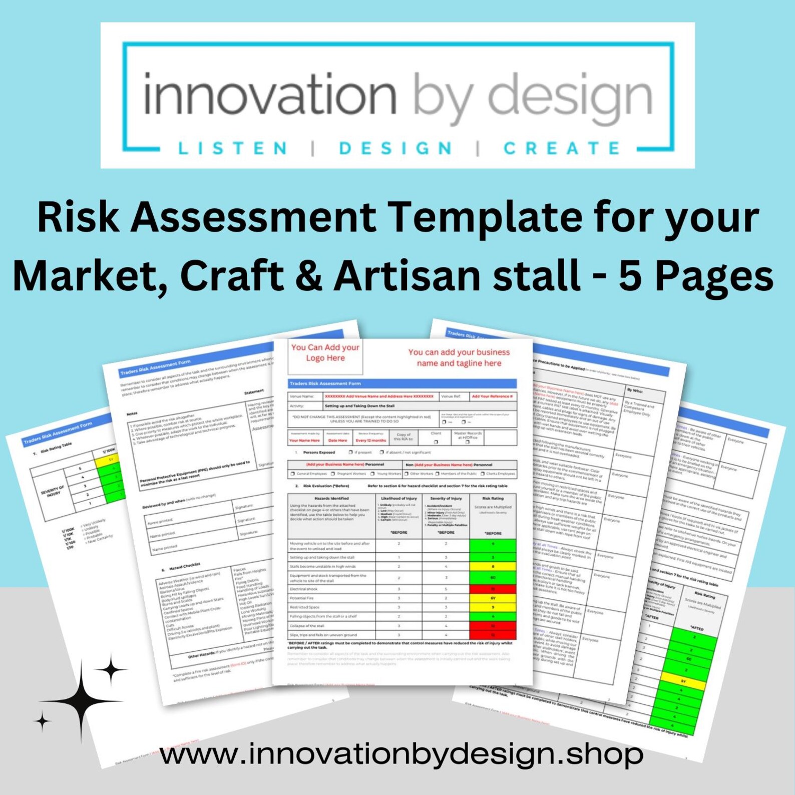 Risk Assessment Template for Stallholders, Traders and Events | Craft ...