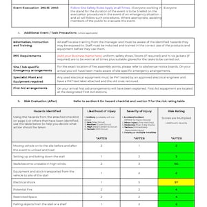 Risk Assessment Template for Stallholders, Traders and Events | Craft ...