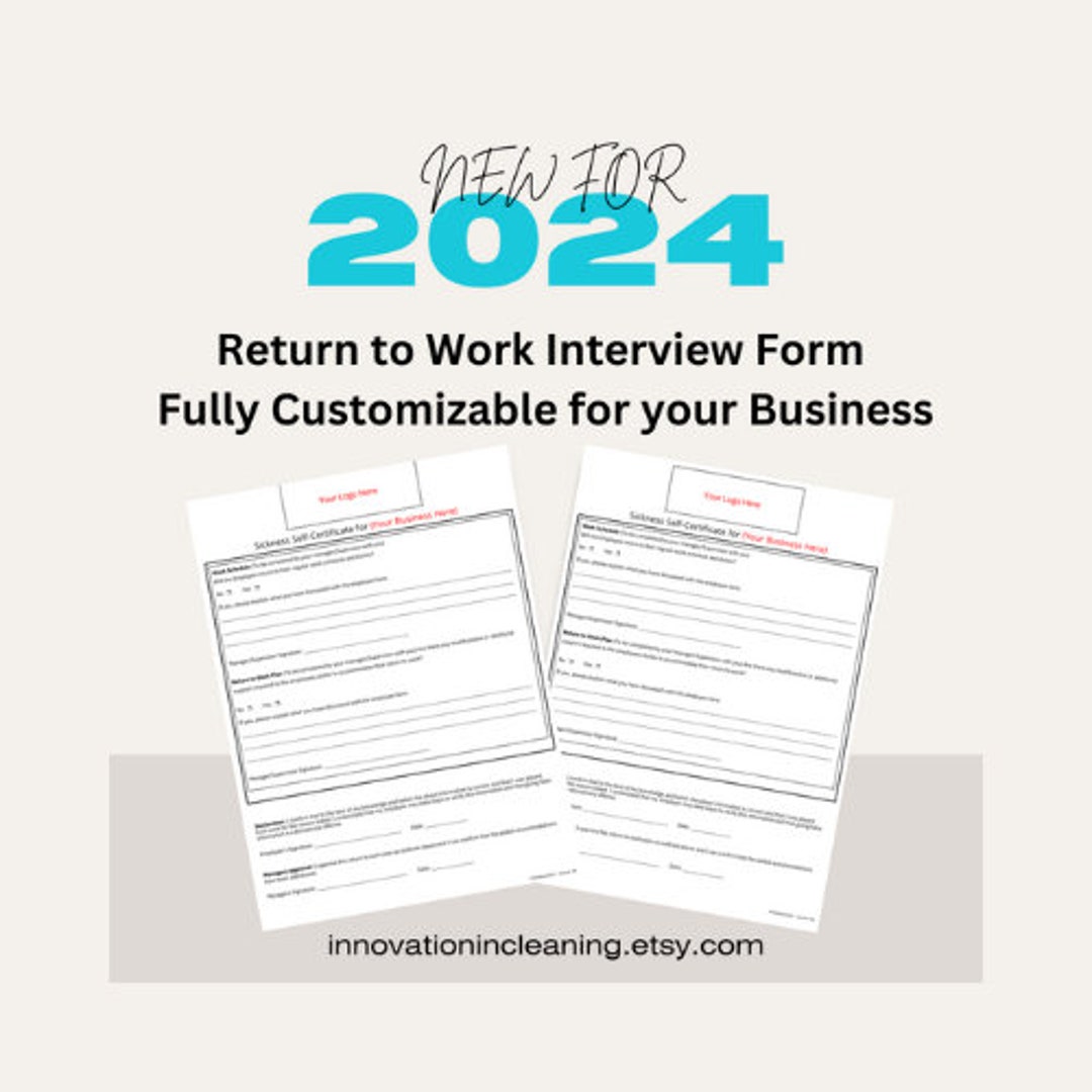 Return to Work After Sickness Template | Fully Editable Document ...