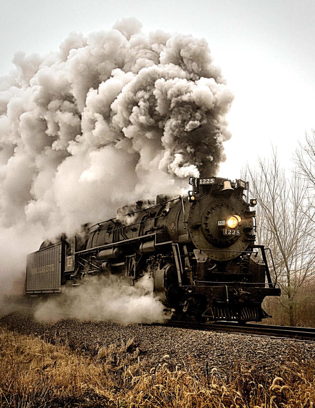 Pere Marquette 1225 "polar Express" Steam Train Blowing Smoke as It ...