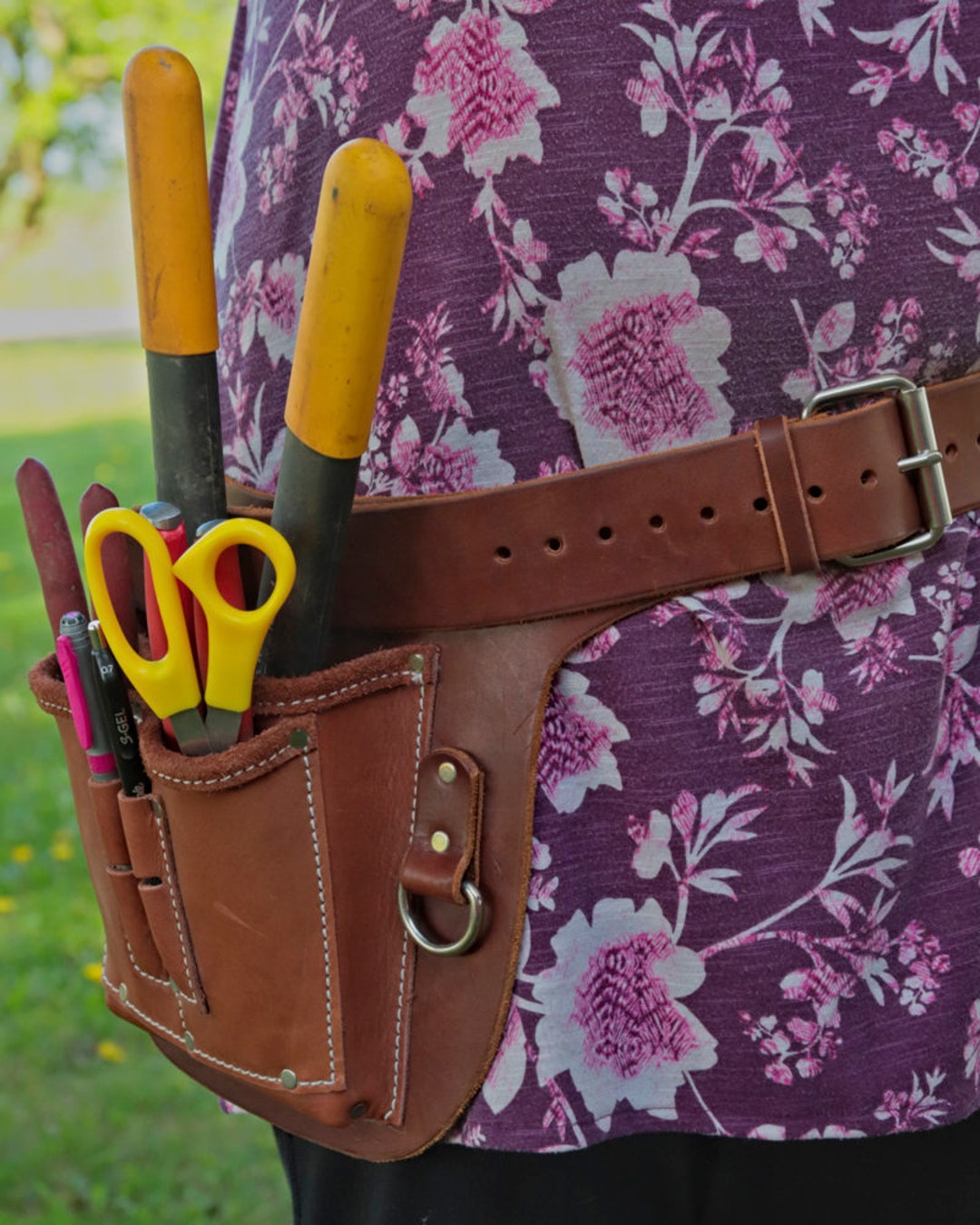 Amish Handmade Leather Gardening, Utility Belt With Multiple Tool ...