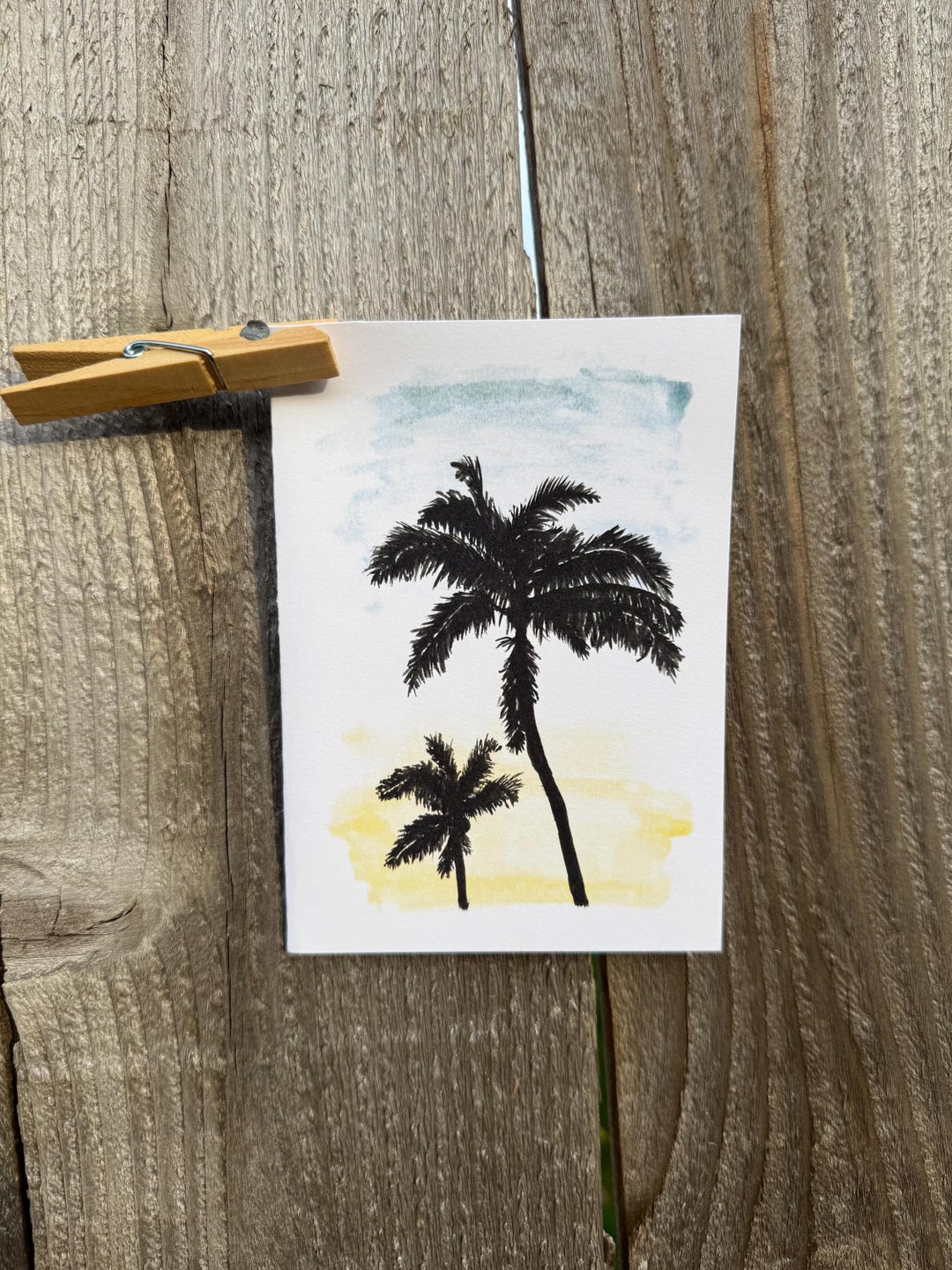 Watercolor Palm Tree Card - Etsy