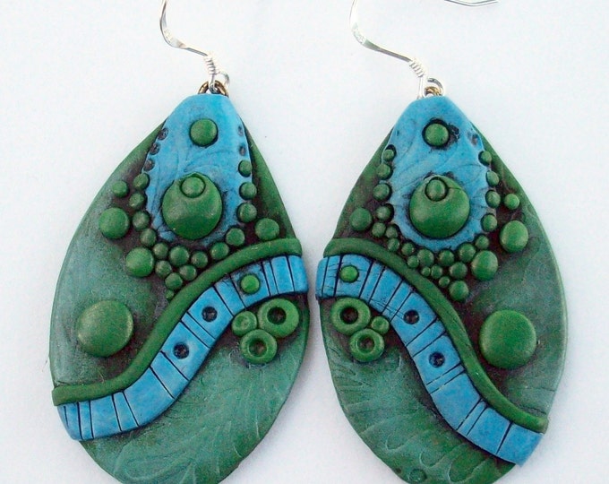 Fun Abstract Polymer Clay Earrings Sterling Silver Wire - Etsy
