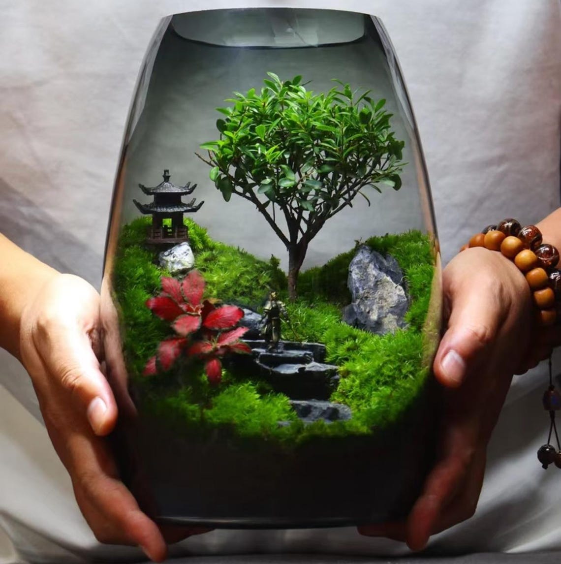 Bonsai Landscaping Flowers and Green Plants Micro-landscape Ornaments ...