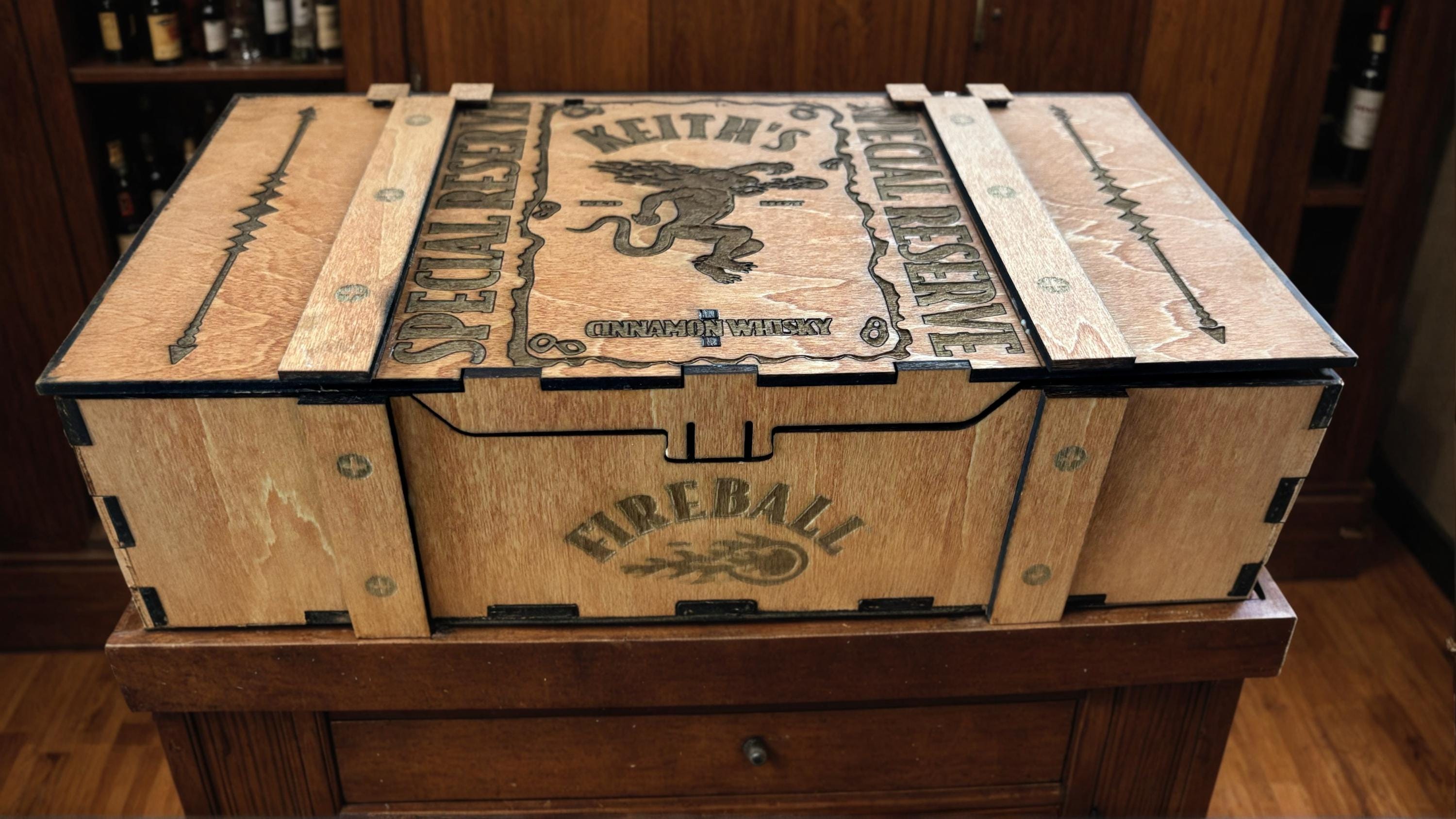 Fireball | Whisky | Liquor Box | Laser Engraved | Custom Design ...