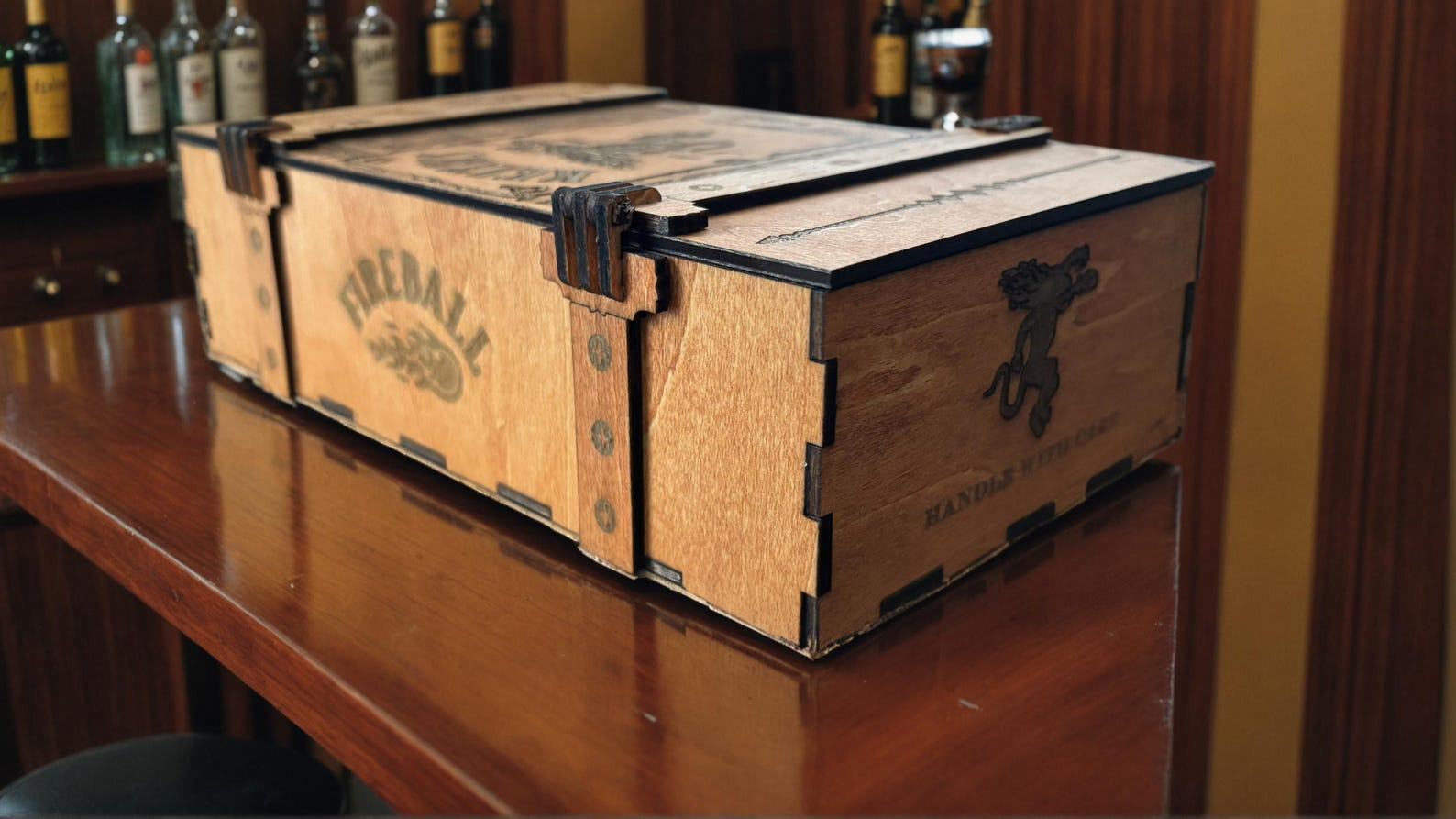 Customized Fireball | Whisky | Liquor Box | Laser Engraved | Custom ...