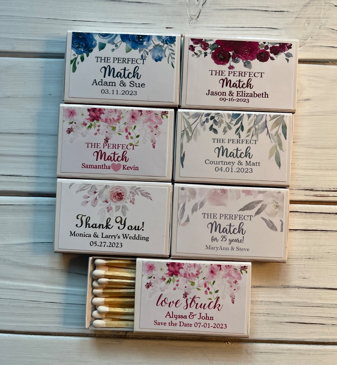Custom Wedding Matches, Anniversary Matches, Wedding Favors, the ...