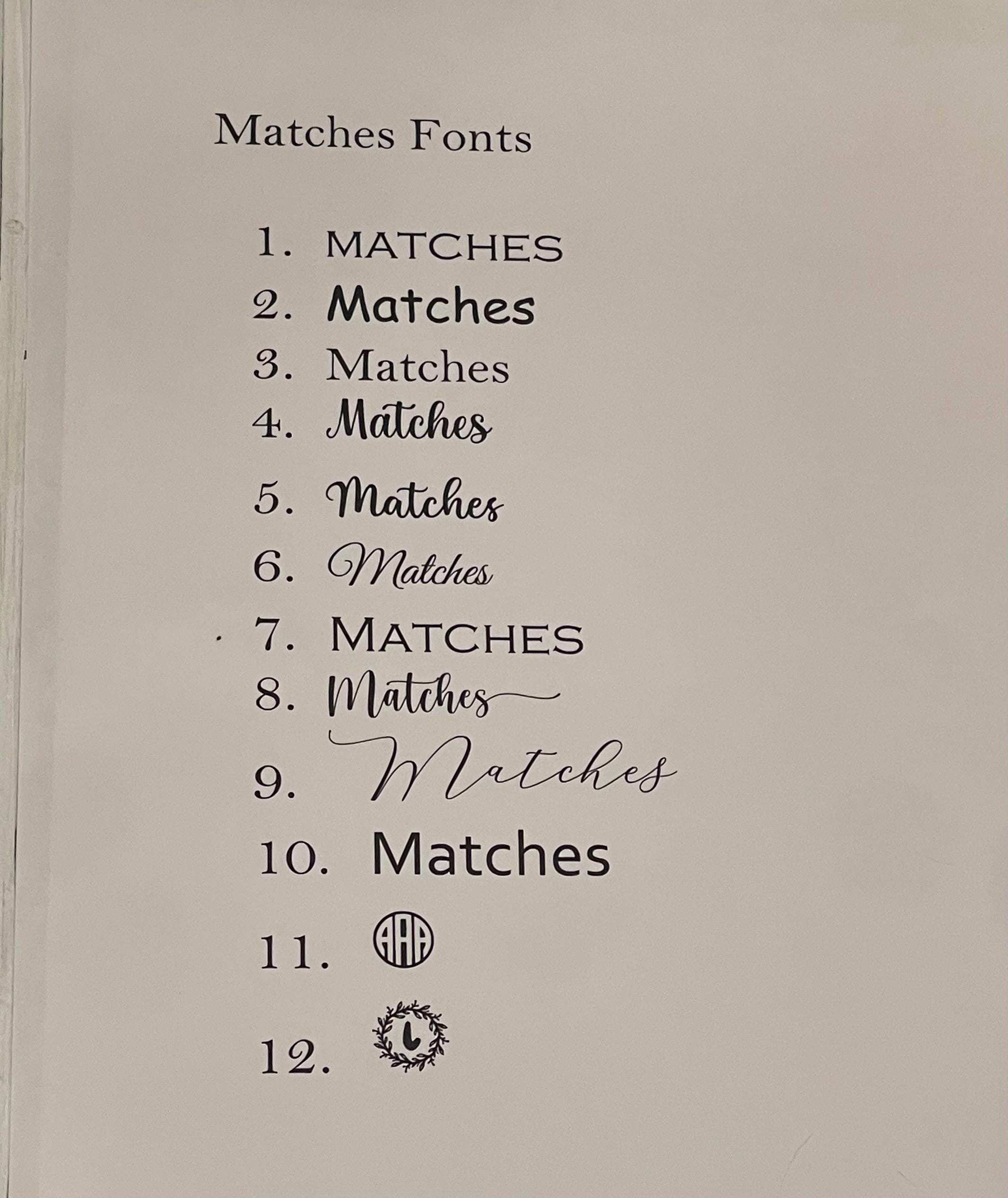 Wedding Matches, Bridal Shower Matches, Anniversary Matches, Wedding ...