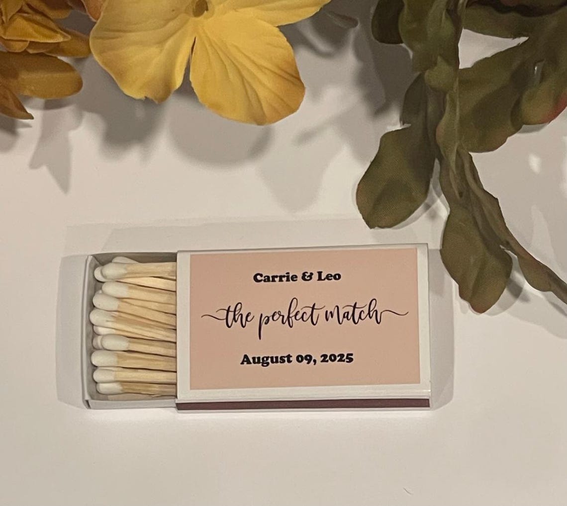 Wedding Matches, Bridal Shower Matches, Anniversary Matches, Wedding ...