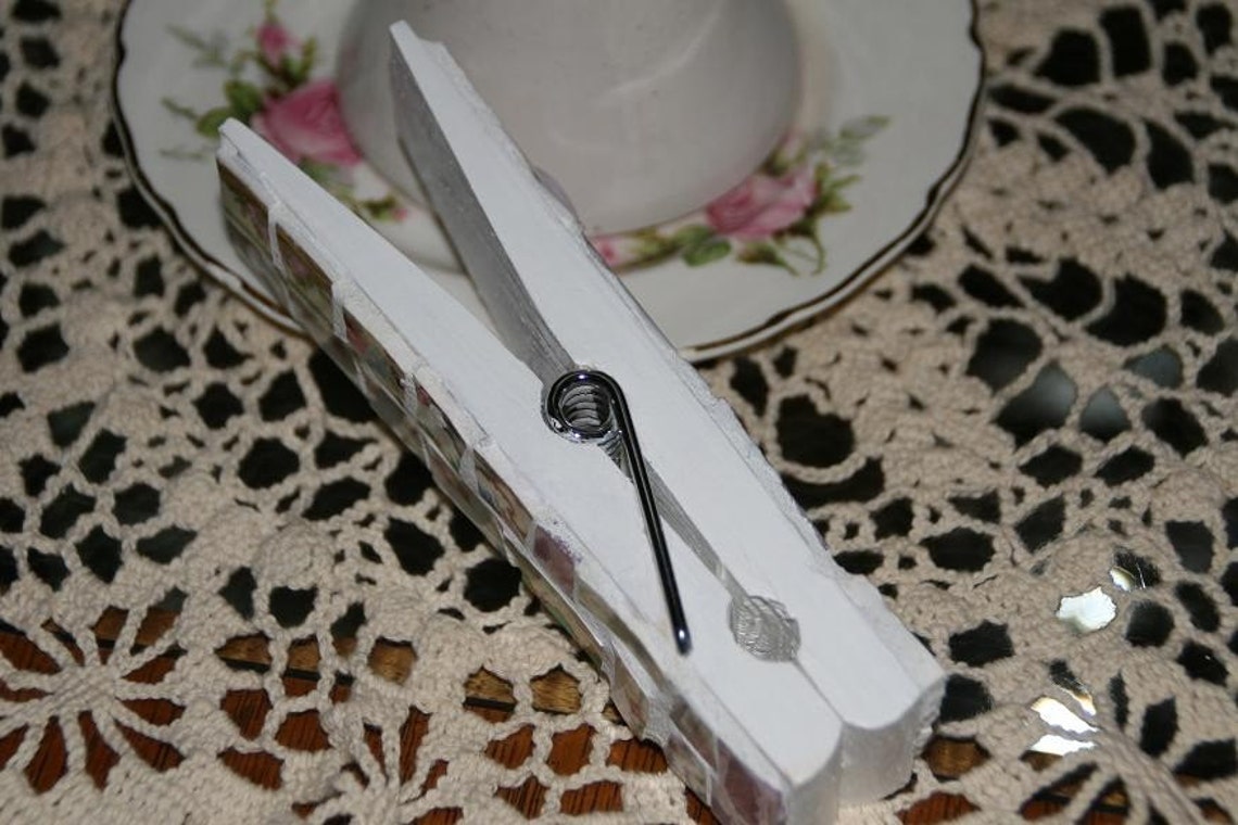 Huge Shabby Chic Mosaic Clip - Clothespin - Etsy