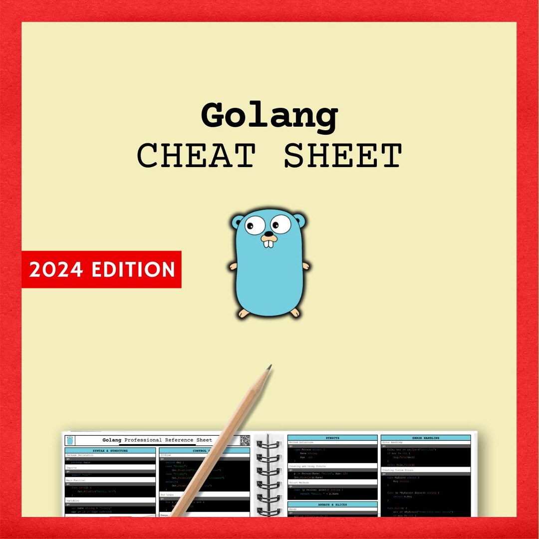 Go Programming 2025 Cheat Sheet Beginner To Advanced Golang Guide Etsy