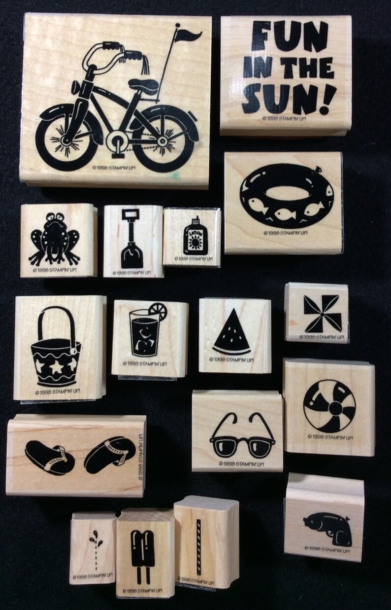 Fun in the Sun Wood Mounted Stamp Set From Stampin Up Summer - Etsy