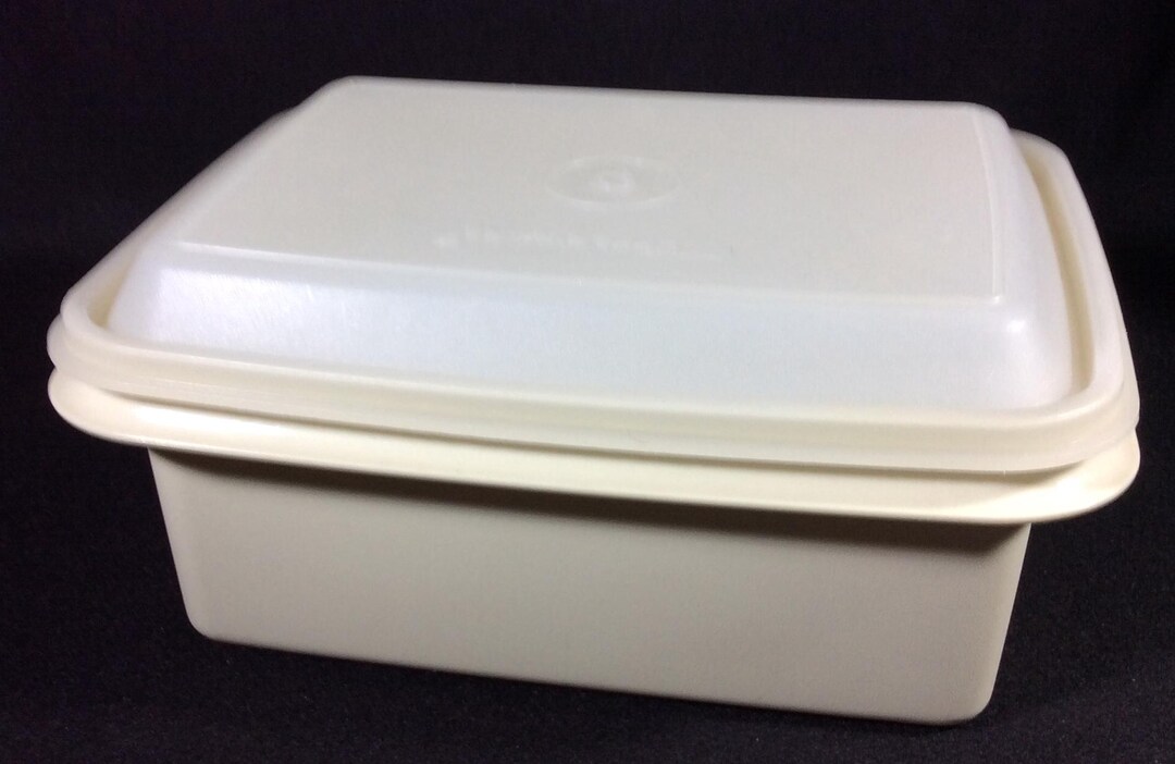 Vintage Tupperware Freeze and Save Ice Cream Keeper, Almond, Sheer Lid ...