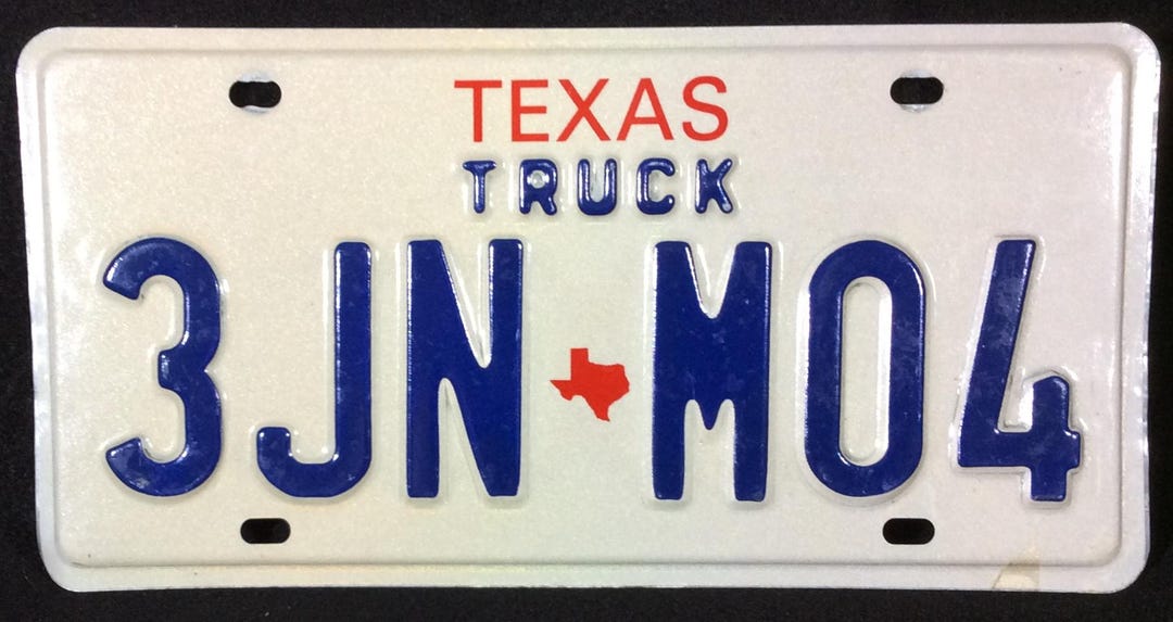 Texas Truck, Metal License Plate, Blue, Beige, Automobile, Auto, Car - Etsy
