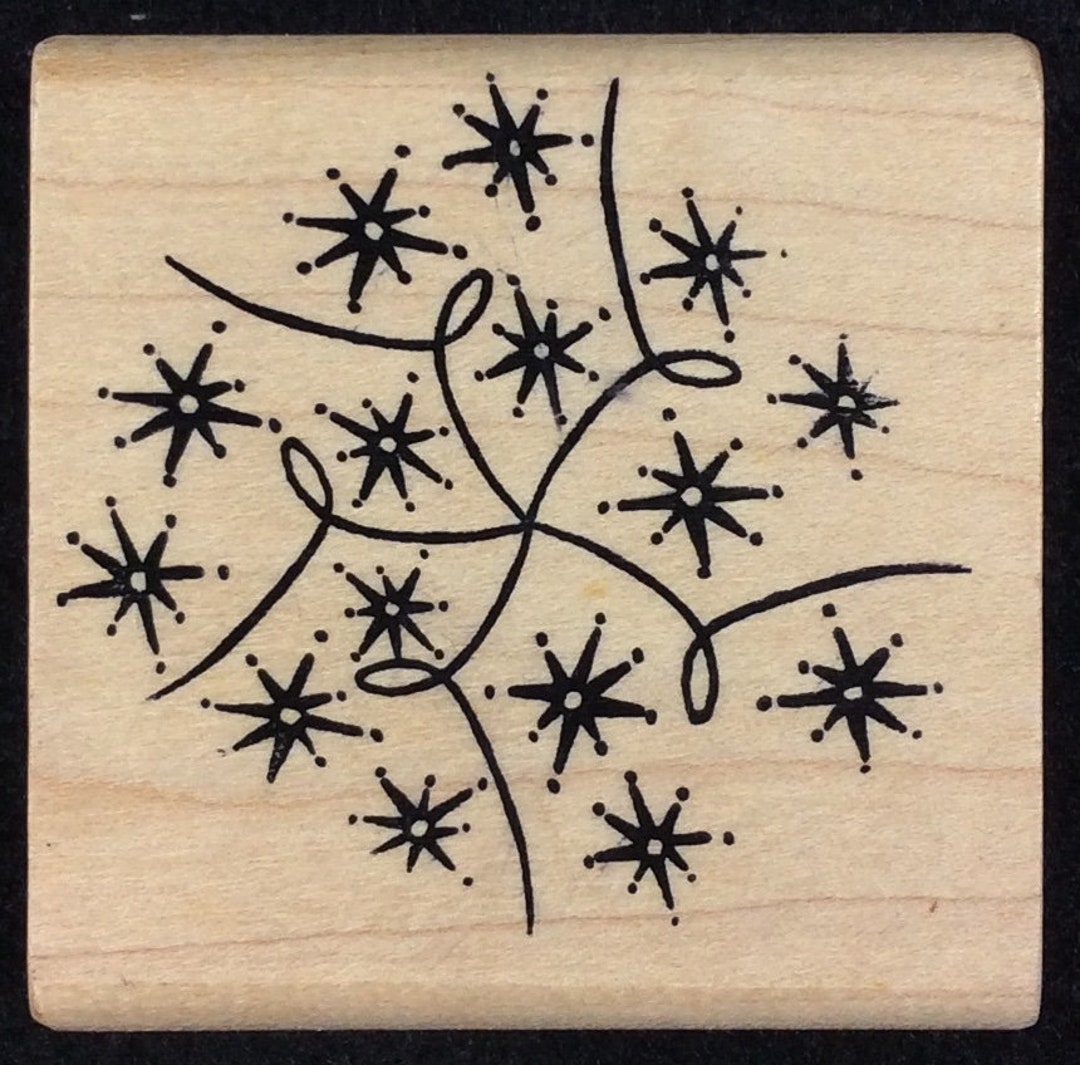 Swirls and Starbursts Wood Mounted Rubber Stamp From Magenta, 4th of ...