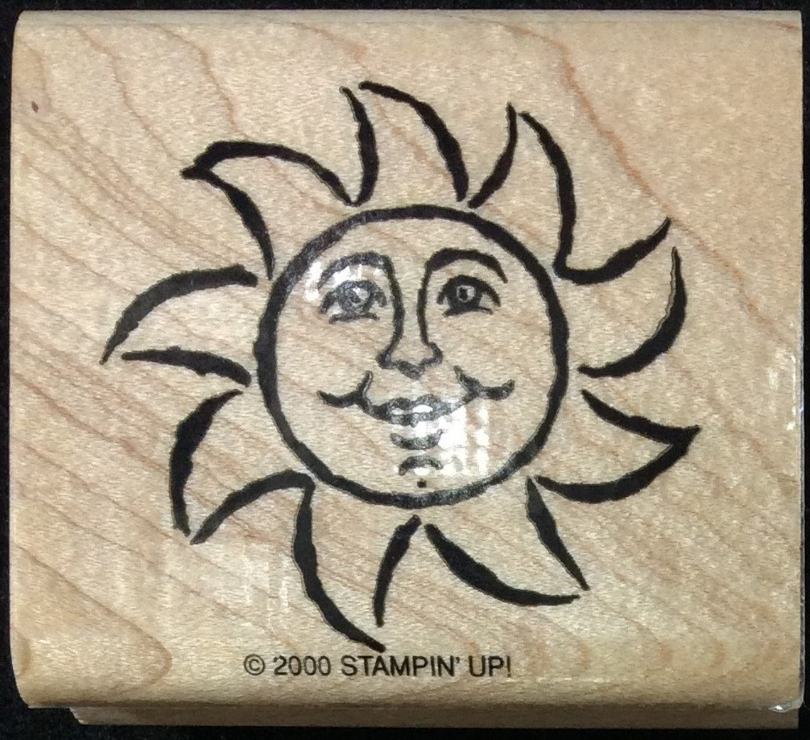 Sun Face Wood Mounted Rubber Stamp From Stampin Up, Framed Fun ...