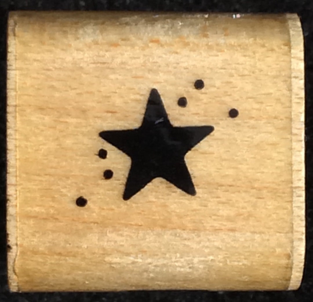 Tiny Star With Dots Wood Mounted Rubber Stamp, Christmas, New Year's ...