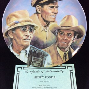 A Tribute to Henry Fonda Collector Plate, Not Merely A Star but Rather ...