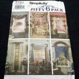 Simplicity Abbie's Jiffy 6 Pack Window Treatment Drapes Curtain Pattern ...