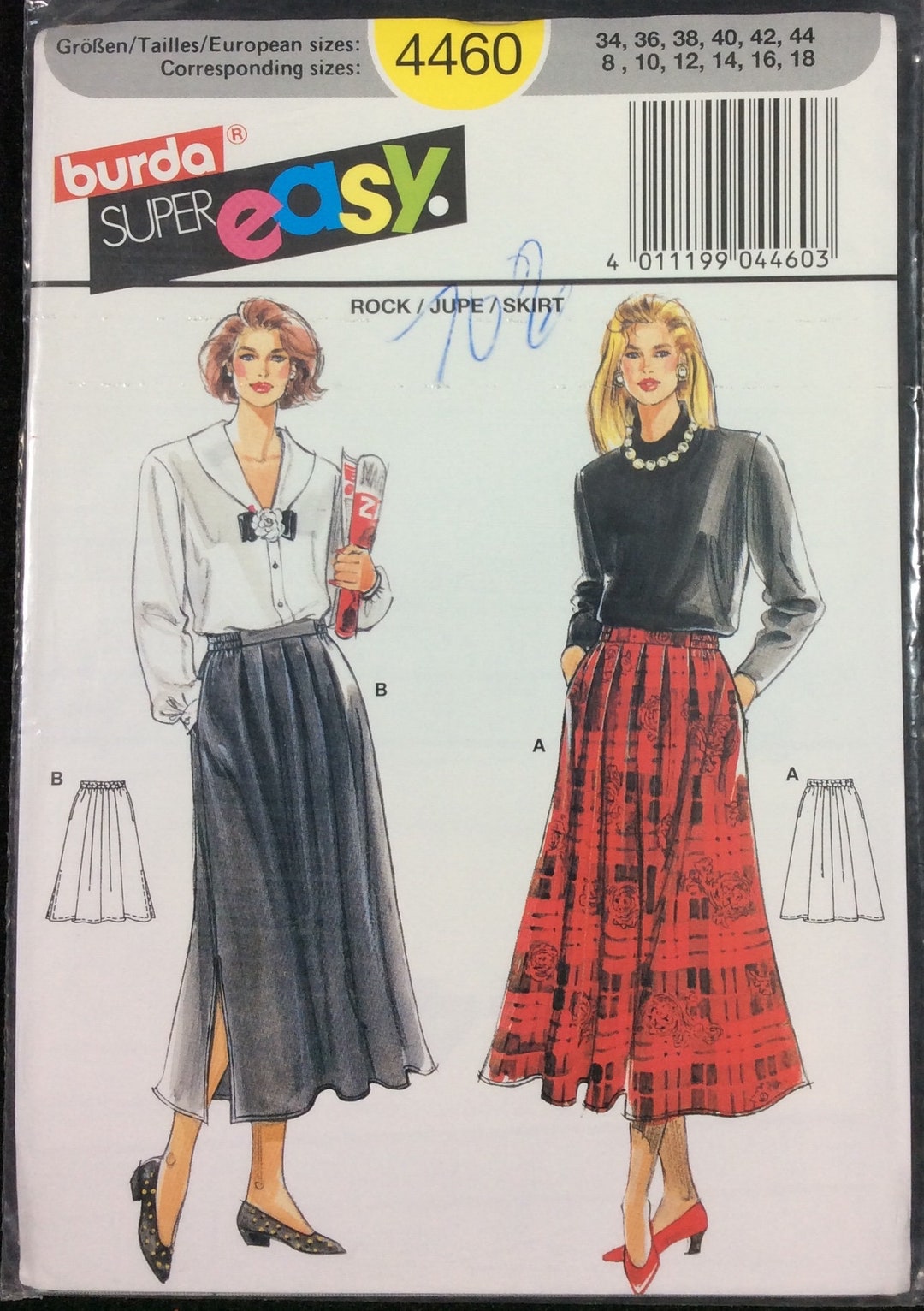 Burda Super Easy Skirt Pattern 4460 Size 8, 10, 12, 14, 16, 18 - Etsy