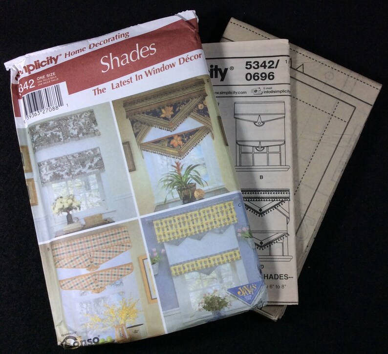 Simplicity Shades and Valance Pattern 5342 Window Treatments | Etsy