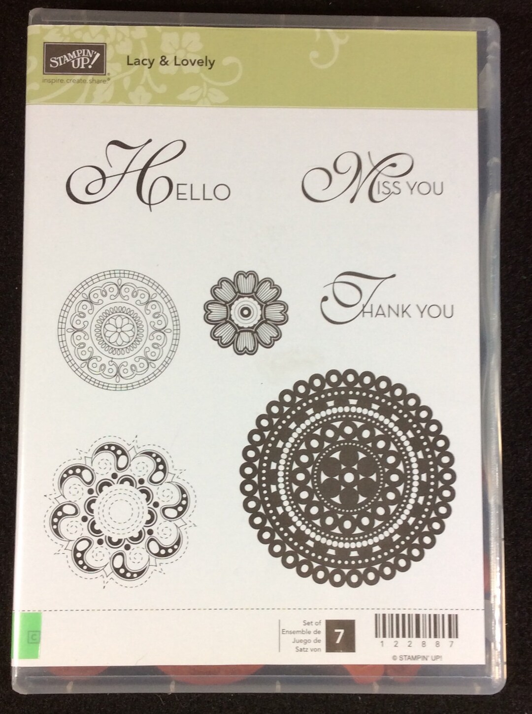 Lacy & Lovely Cling Mount Rubber Stamp Set From Stampin Up, Hello, Miss ...