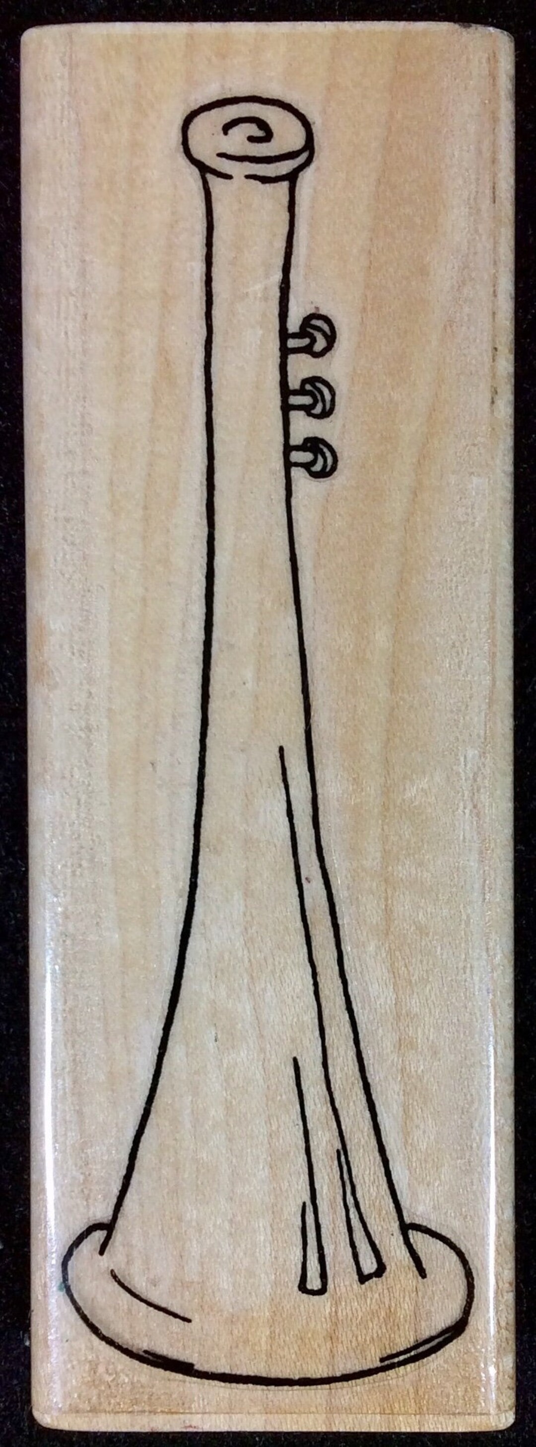 Horn Wood Mounted Rubber Stamp From Stamp Cabana, Bugle, Christmas ...