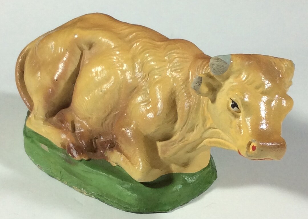 Oxen, Paper Mache, Made in Italy, Crèche, Nativity, Christmas, Jesus ...