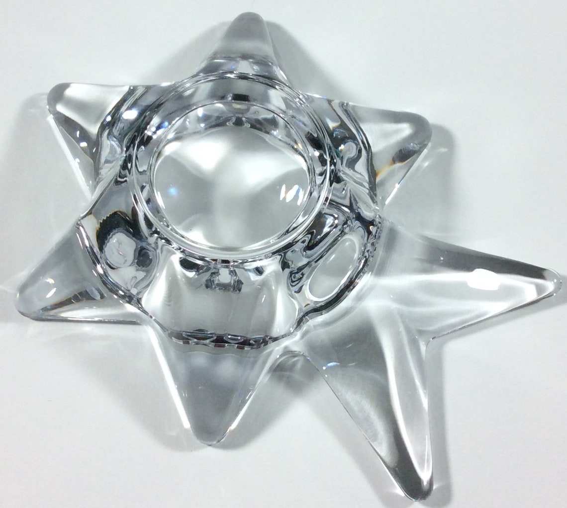 Clear Glass Star Shaped Dish Trinket Star Burst Pointed - Etsy