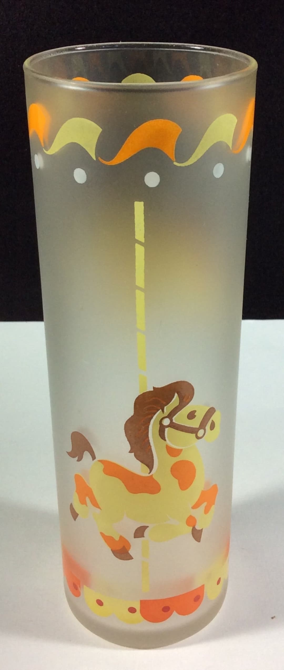 Pony Horse Libby Frosted Carousel Hostess Highball Glass, 12 Ounces ...