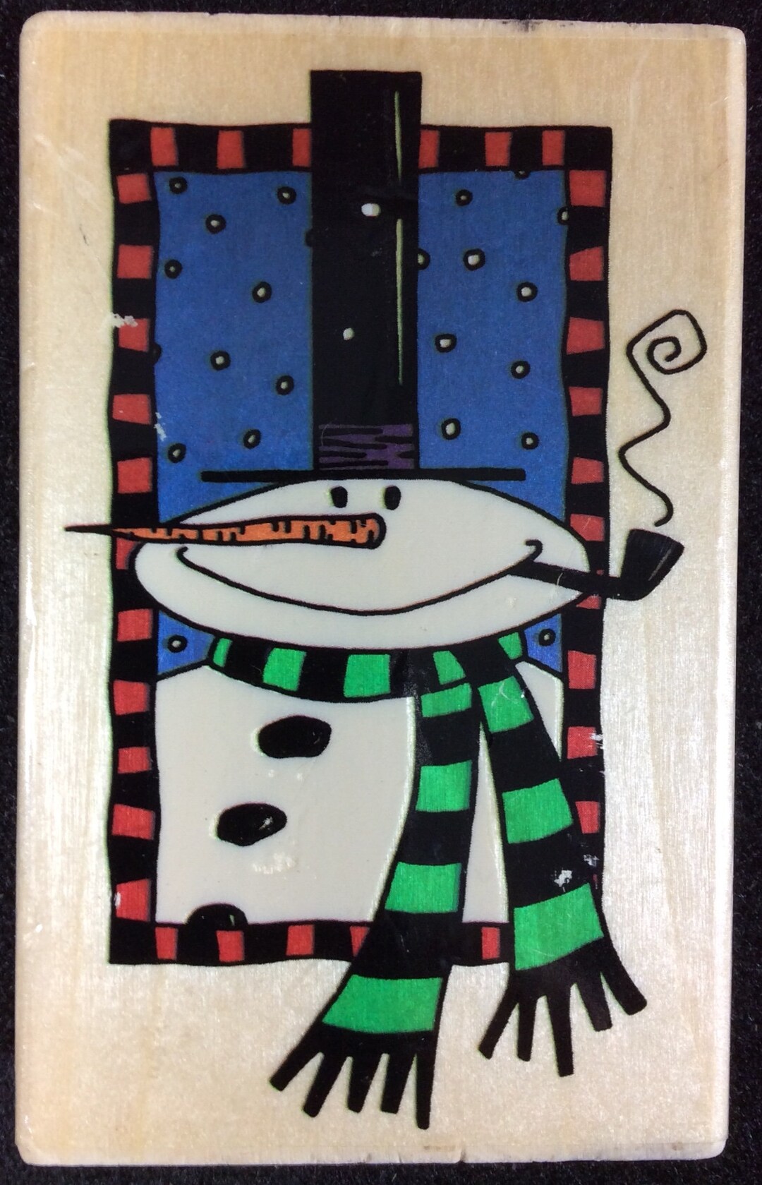 Framed Snowman Wood Mounted Rubber Stamp From That's All She Stamped ...