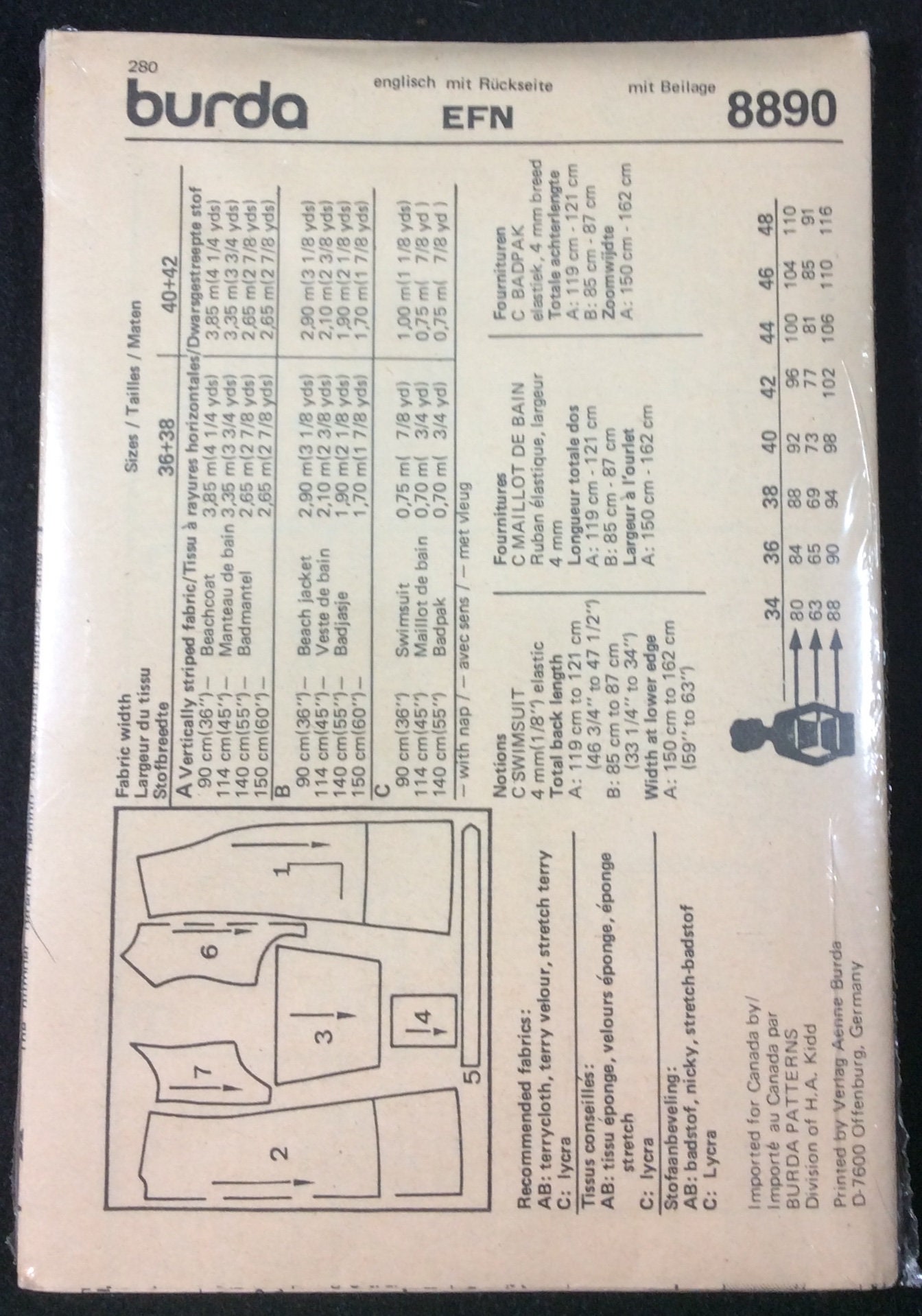 Craft Supplies & Tools 14 16 Easy Burda Super Easy Swimsuit And Cover ...