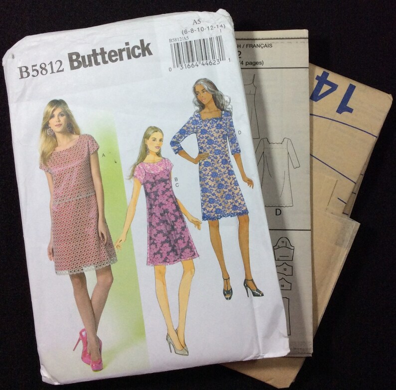 Butterick Misses' Dress and Slip Pattern B5812 Size 6 8 - Etsy