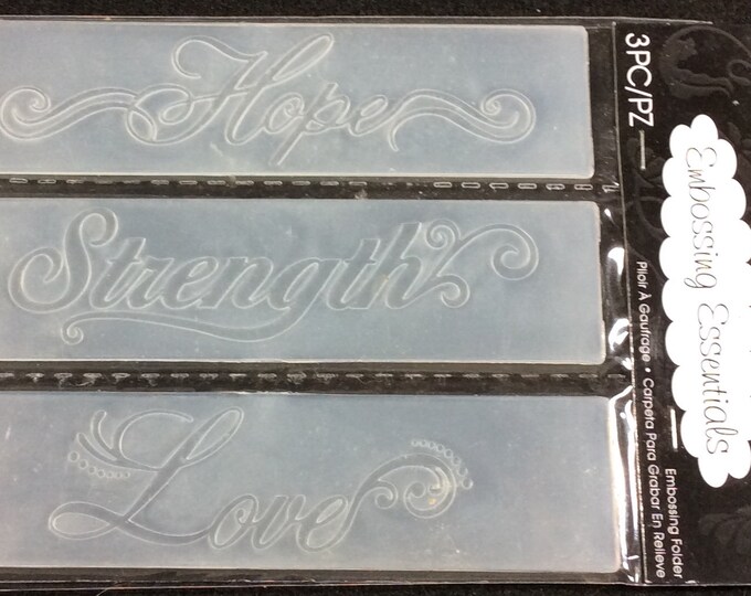 Inspiration Darice Embossing Folder, New in Package, Embossing Essentials, Hope, Strength, Love ...