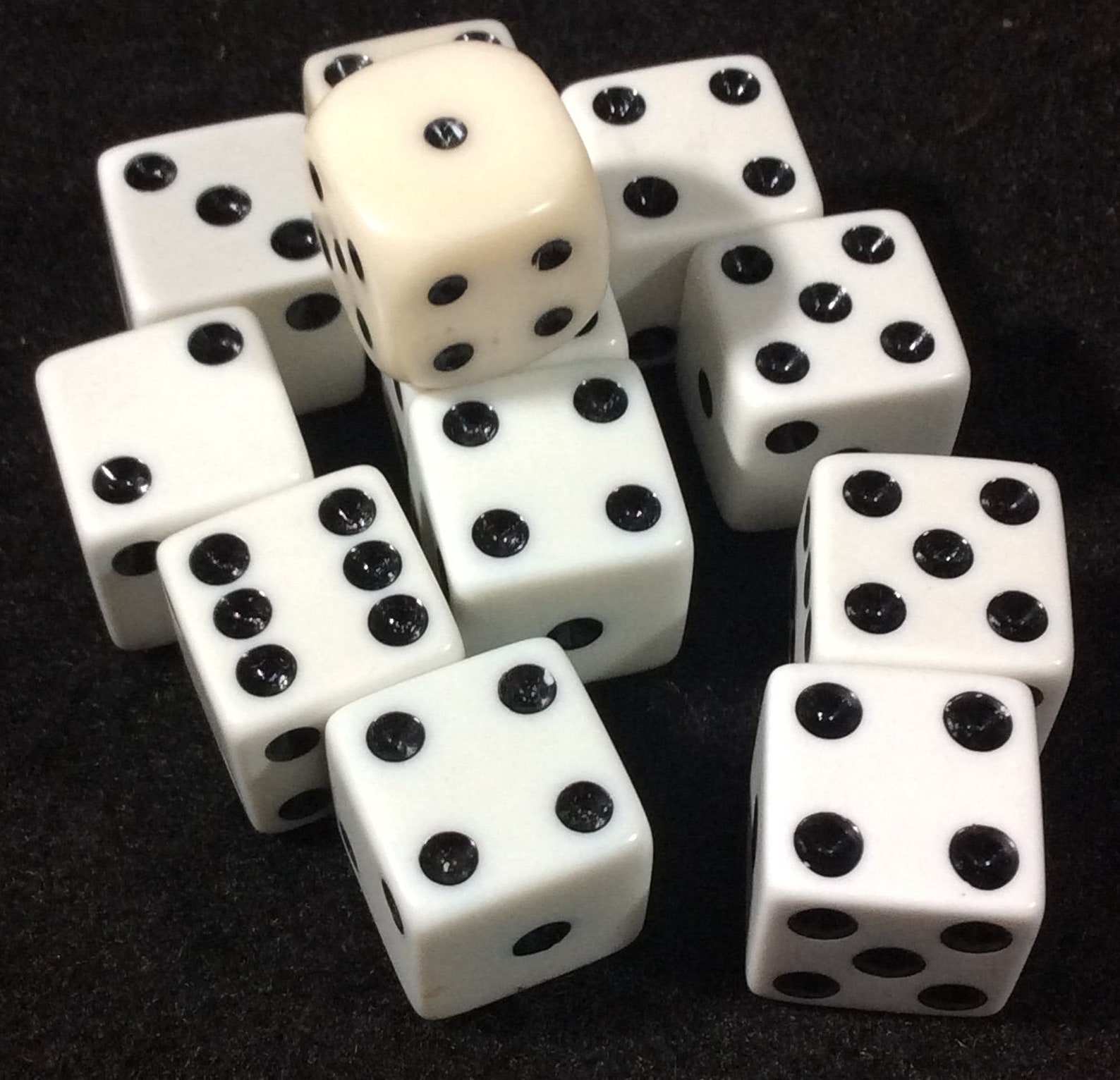 Set of Twelve Black and White Dice / Replacement Parts - Etsy