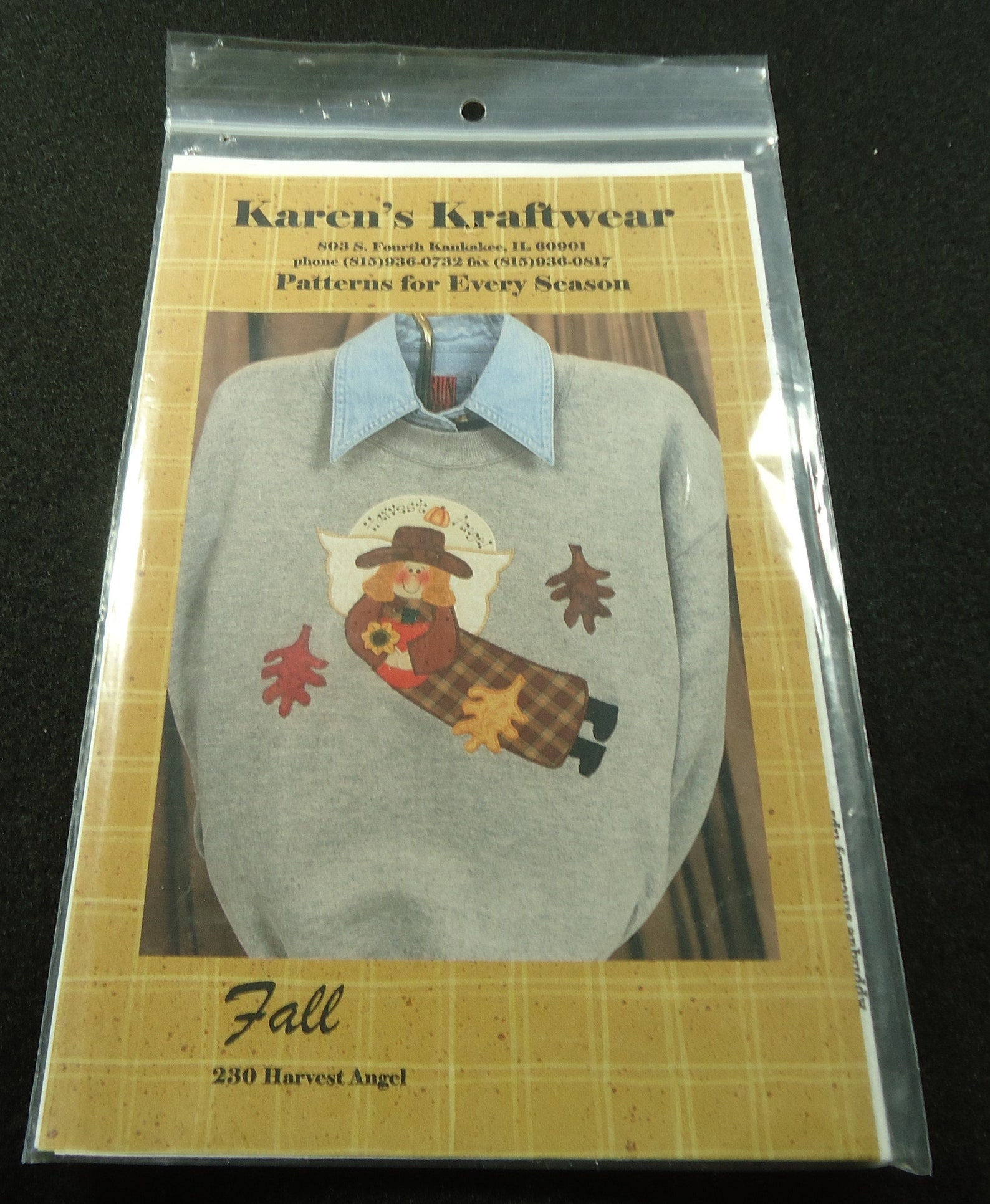 Fall Harvest Angel Fabric Applique #230 From Karen's Kraftwear - Summer ...