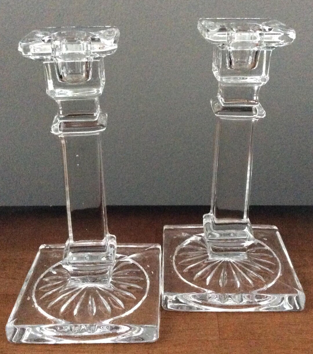 Vintage New Martinsville Paden City Glass Candle Sticks, 7 Inch Tall ...