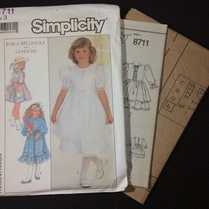 Simplicity Child's Dress Pattern 8711, Size 3 Girls', Gunne Sax ...