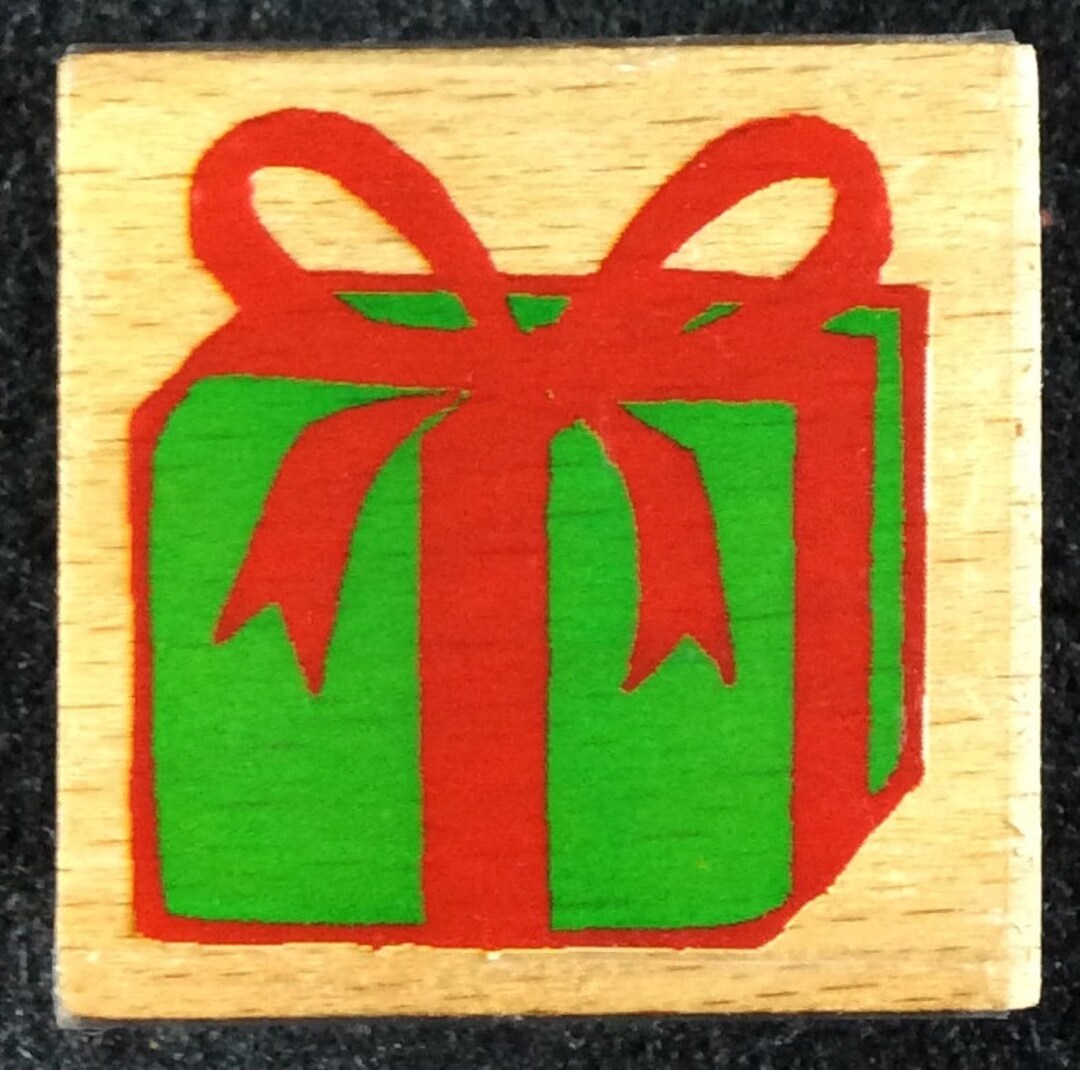 Present Gift Wood Mounted Rubber Stamp From Jo Ann Crafts, Christmas ...